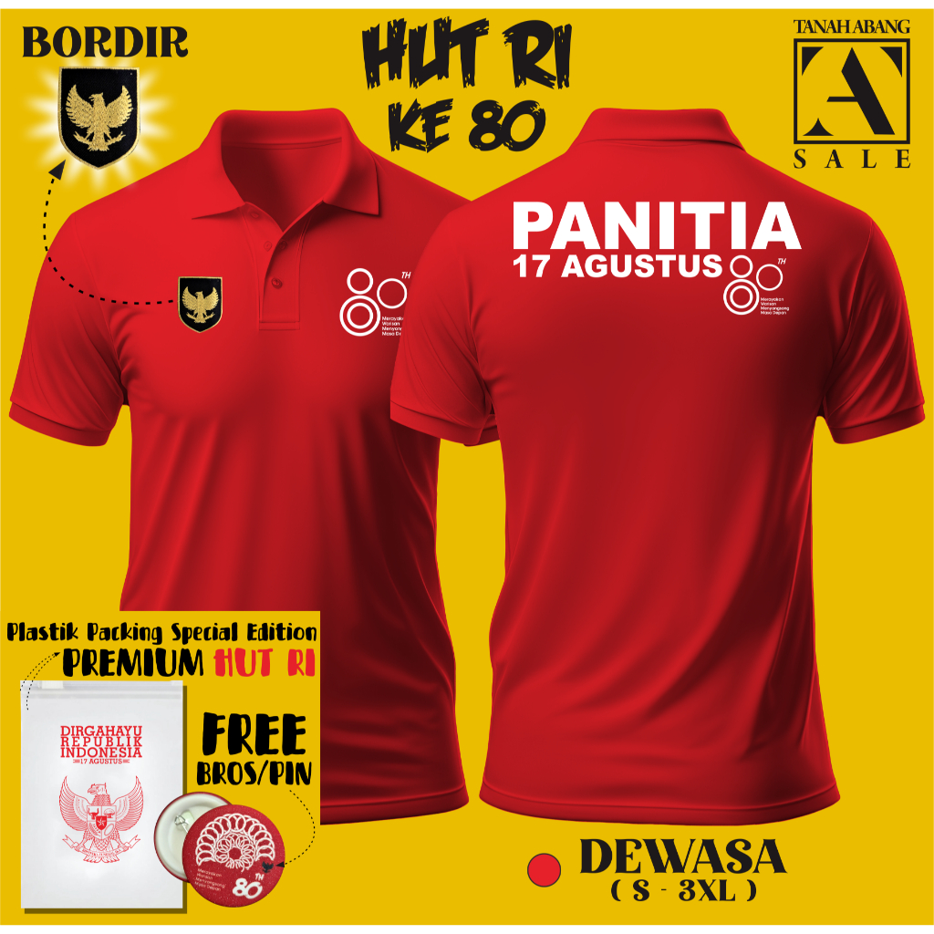 Jual Kaos Kemerdekaan 2025 Tisert Remaja Pria Wanita Terbaru Hut Ri Tisert Cowok Cewek 80Th Nkri ...