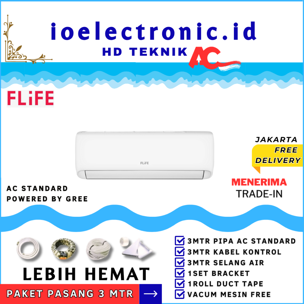 Jual AC FLIFE 1/2PK - 3/4 PK - 1 PK FAC-05FM002 / FAC-07FM002 / FAC ...