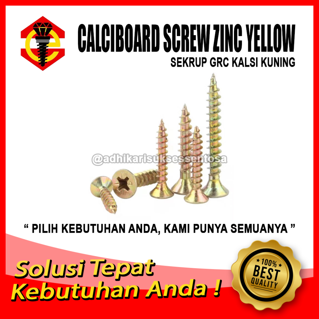 Jual (100 PCS) Sekrup Kuning GRC Kalsi / Calciboard Screw Serbaguna ...