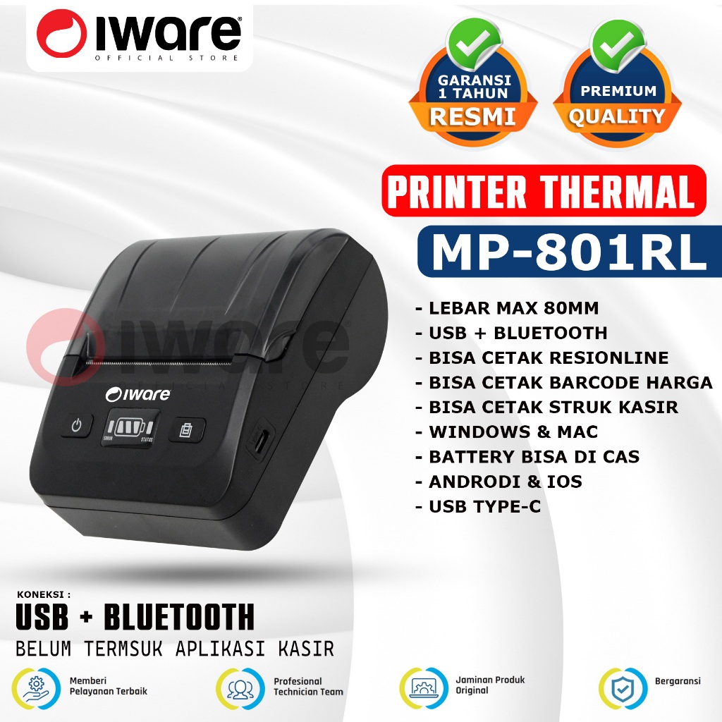 Jual Iware Printer Thermal Struk Kasir | Label Barcode 80mm Usb ...