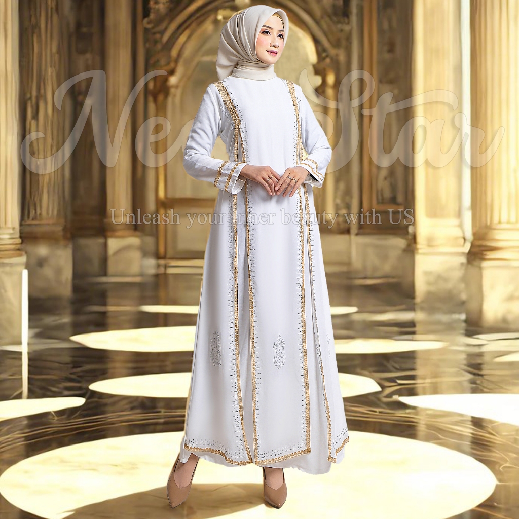 Jual NewStar - Gamis Lebaran 2025 Terbaru Gamis Putih Lebaran 2025 Baju ...