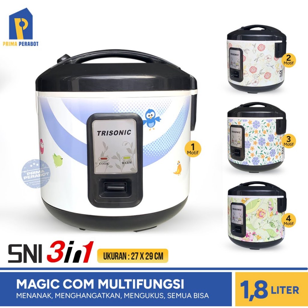 Jual Magic Com Rice Cooker Kapasitas 1.8 Liter Trisonic T-707A | Shopee ...