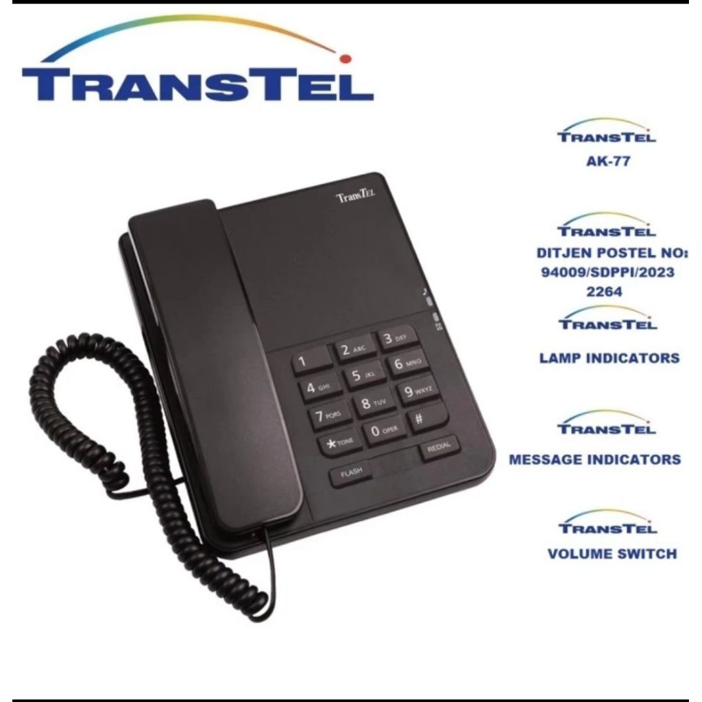 Jual Transtel Telepon Rumah dan Kantor Tipe Ak-77 | Shopee Indonesia