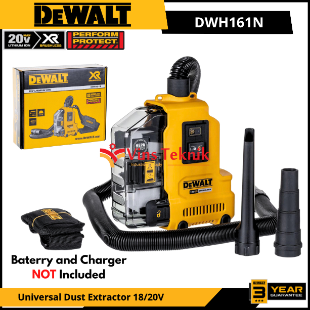 Jual DEWALT DWH161N Mesin Penghisap Debu Baterai Cordless Brushless ...