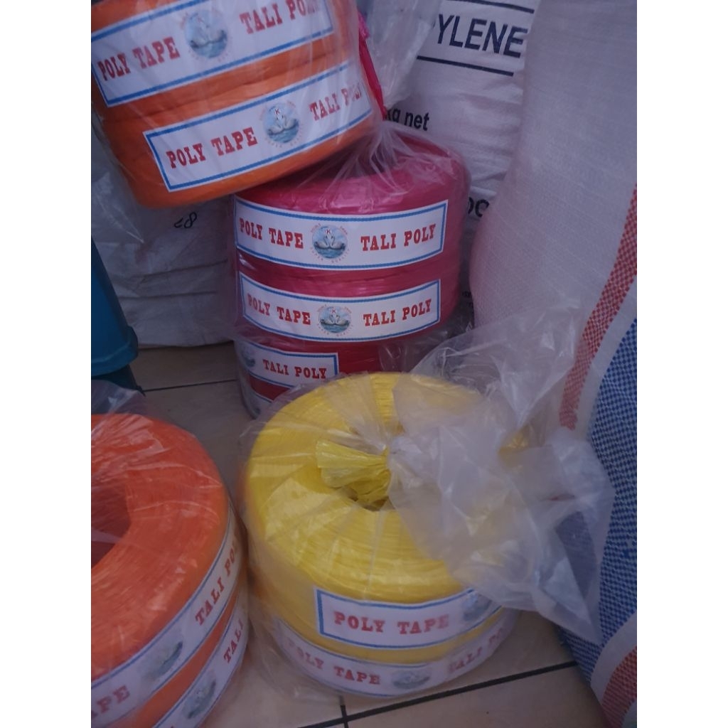 Jual Tali plastik rafiah/poly tape/ tali poly merek swan per pcs 500gr ...