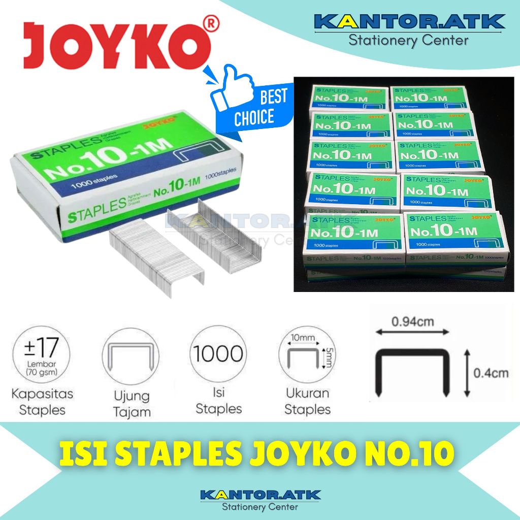 Jual (10 BOX) Isi Refill Staples Joyko No.10 | Shopee Indonesia