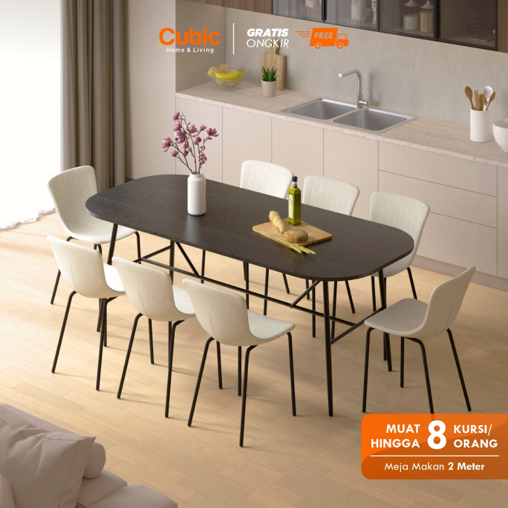 Jual Cubic Meja Makan / Dining Table 2 Meter / ELENA DT 200 | Shopee ...