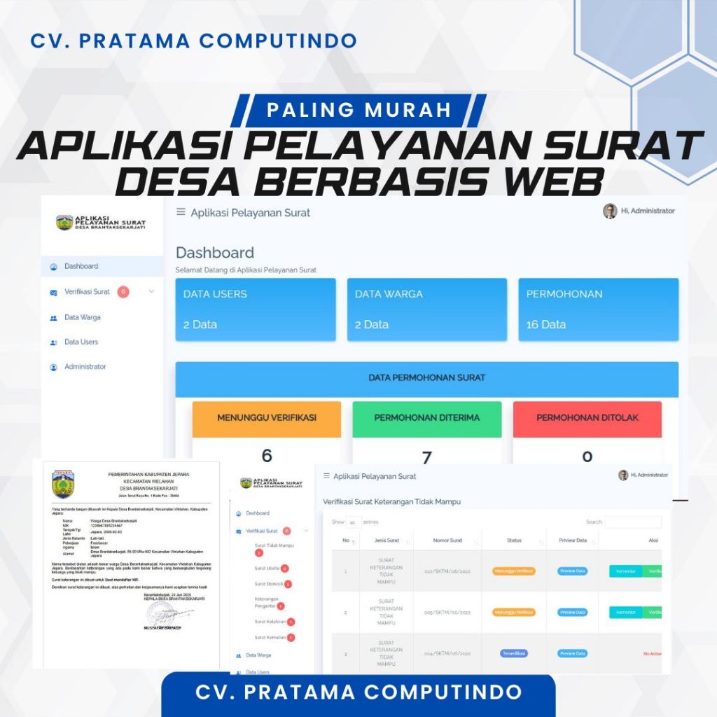 Jual Aplikasi Pelayanan Surat Desa Berbasis web | Shopee Indonesia