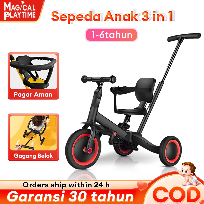Jual 【MAGICAL PLAYTIME】3IN1 Sepeda Anak Roda 3 balance bike stroller bayi 3 roda dilipat ...