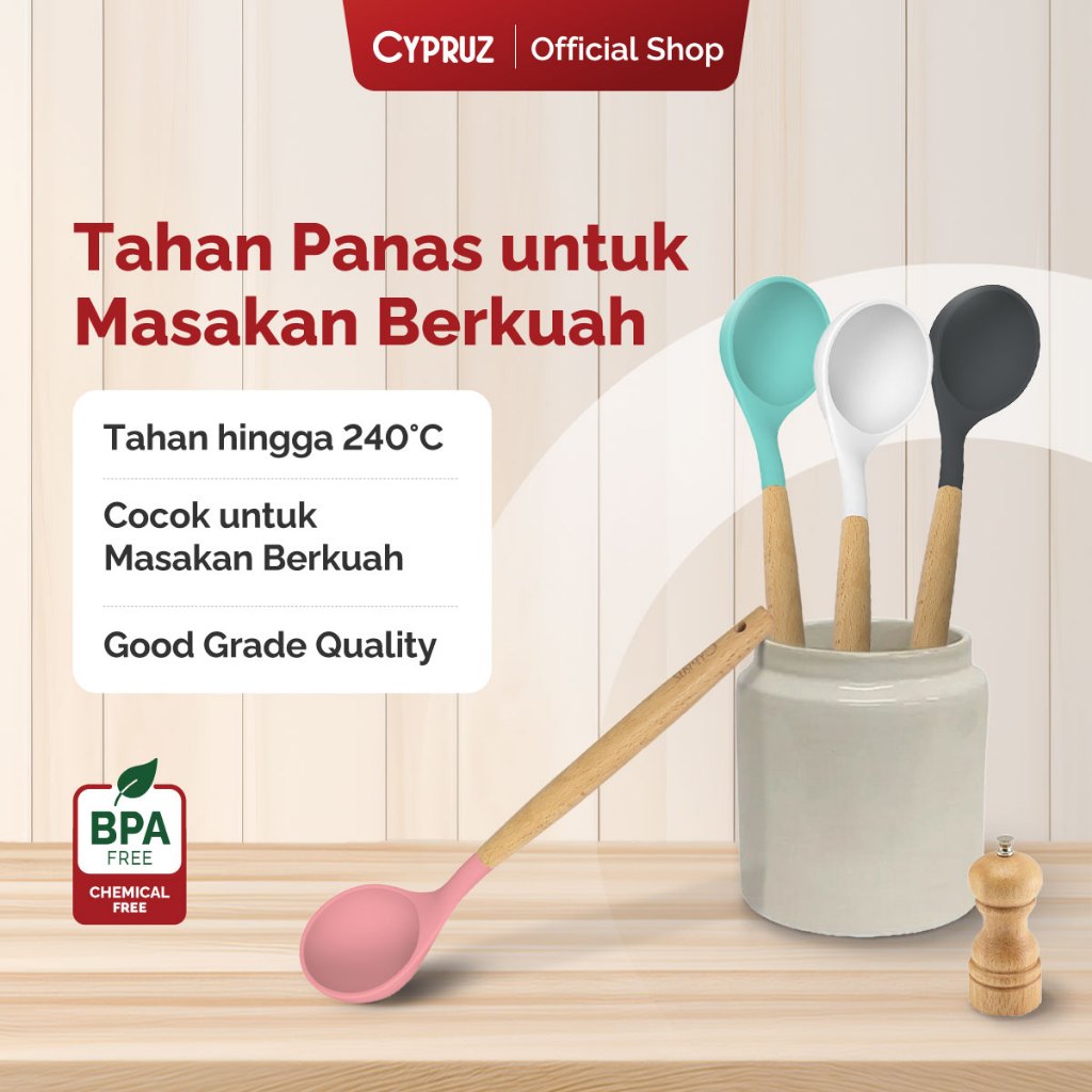 Jual Cypruz Soup Ladle Silicone Sendok Sayur Food Grade | Shopee Indonesia