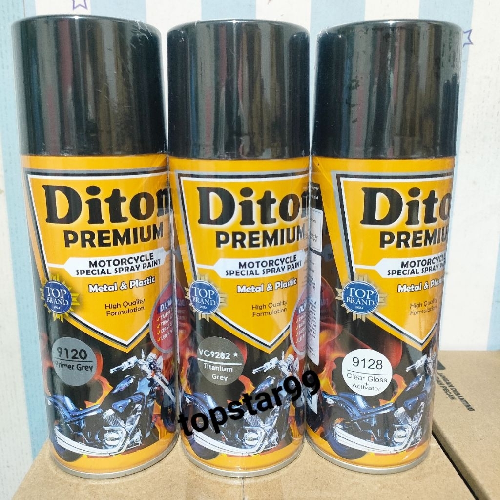 Jual Pilok Pilox Cat Diton Premium Paket 3 kaleng Titanium Grey 9282 ...