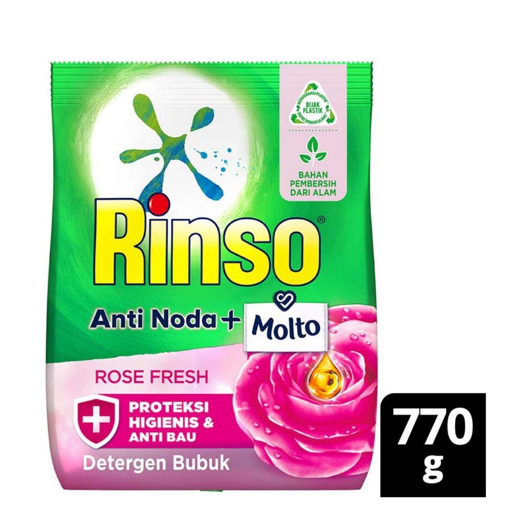 Jual Rinso Anti Noda Molto 770gr Detergent Bubuk Deterjen Refill Pouch ...