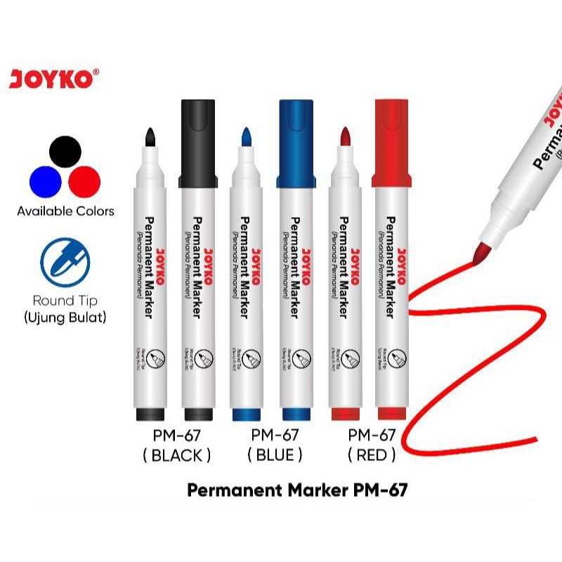 Jual Joyko Spidol Marker PM-67-Merah | Shopee Indonesia