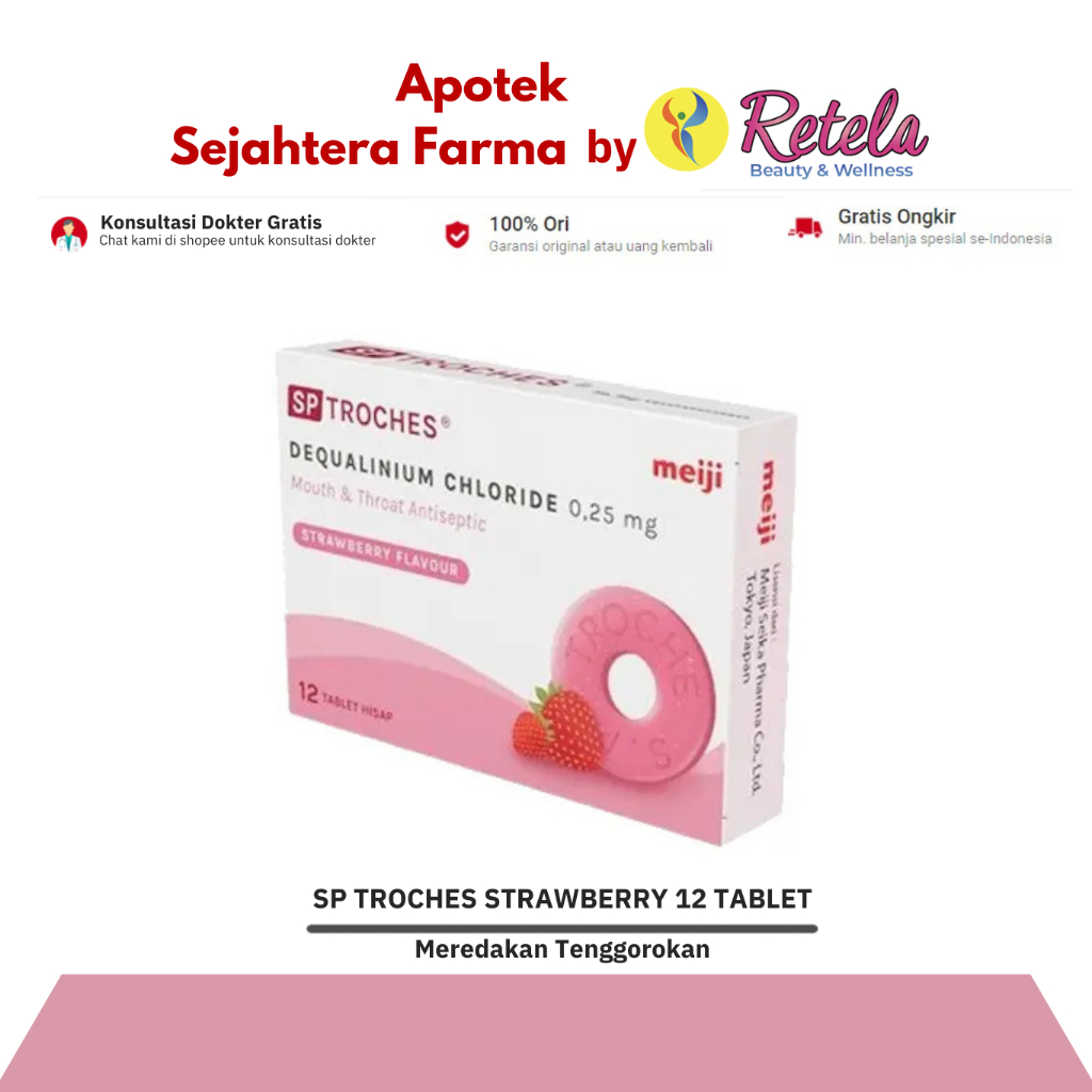 Jual SP TROCHES STRAWBERRY 1 BOX 12 TABLET | Shopee Indonesia