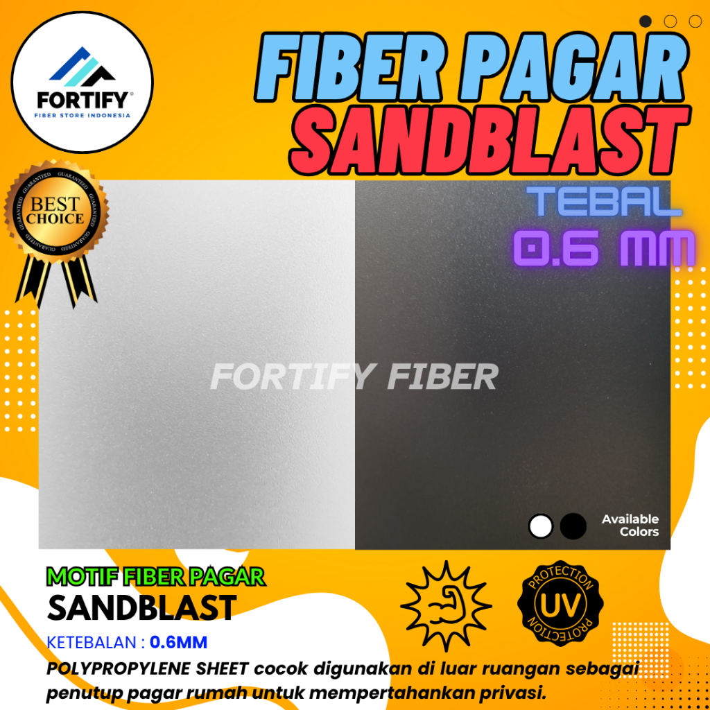 Jual FORTIFY - Fiber Plastik Penutup Pagar Rumah Motif SANDBLAST Bintik ...