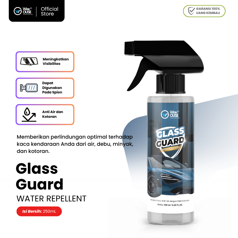 Jual Waxouse Glass Guard Water Repellent Spray Cairan Pelapis Kaca ...