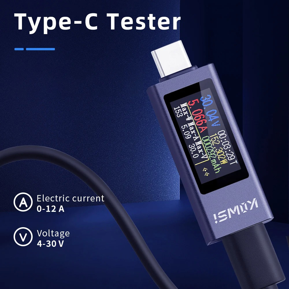 Jual Voltmeter Ammeter Type C Digital Display OLED 30V 12A 360W KOWSI KWS-2302C | Shopee Indonesia