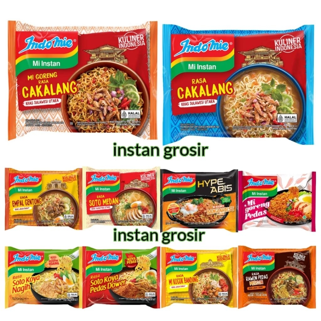 Jual Indomie Rasa Kuliner Indonesia Cakalang, Soto Medan, Empal, Mie ...
