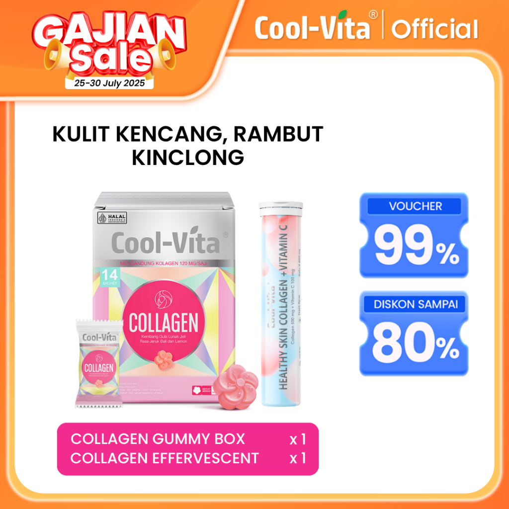 Jual [14 Gummy + 20 Tablet Collagen] Coolvita collagen Paket Cerah Bersinar 30 Hari Collagen ...