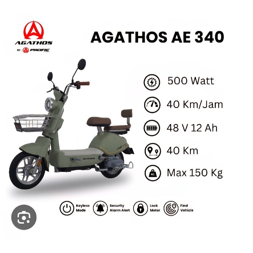 Jual Promo TermurahSEPEDA LISTRIK PASIFIC AGATHOS AE-340 GARANSI RESMI, LANGSUNG KIRIM ...