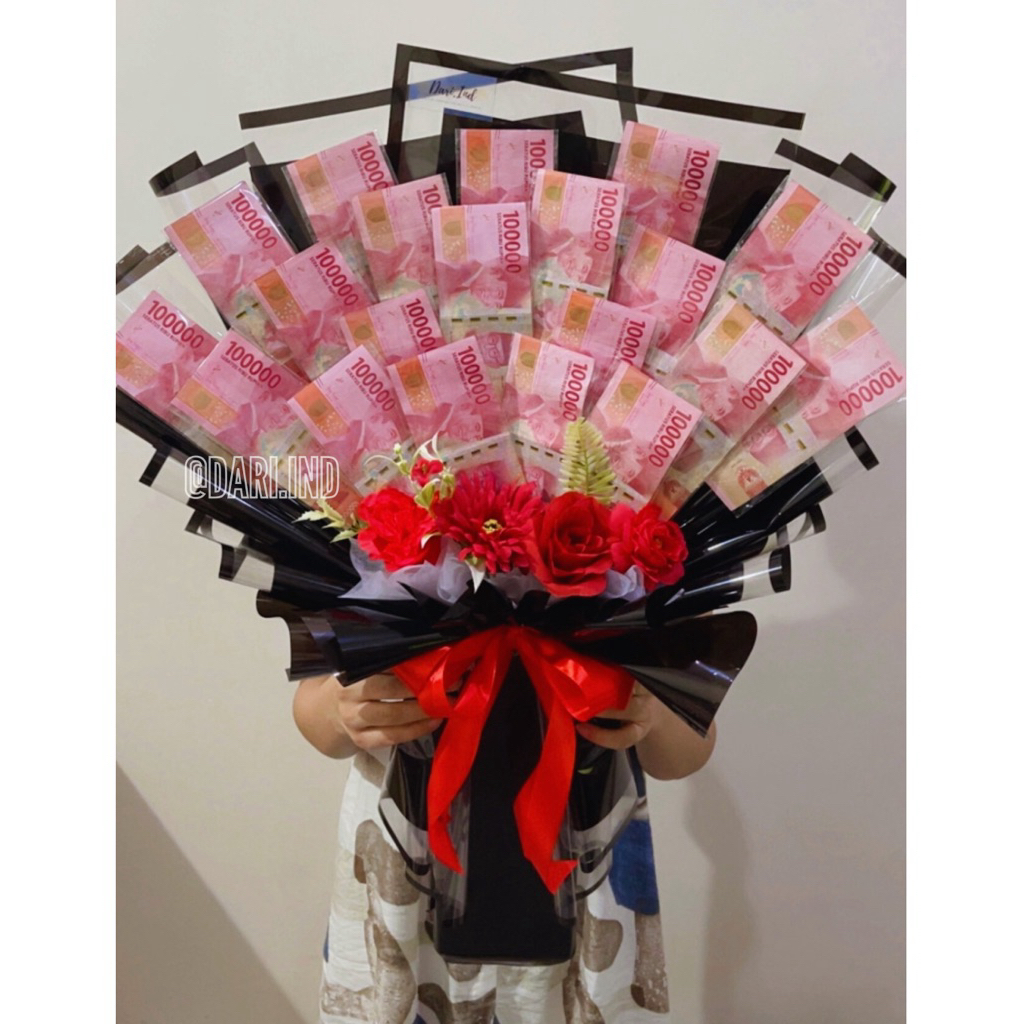 Jual BUKET UANG ASLI 20 LEMBAR / Money Bouquet / Buket Uang / Kado ...