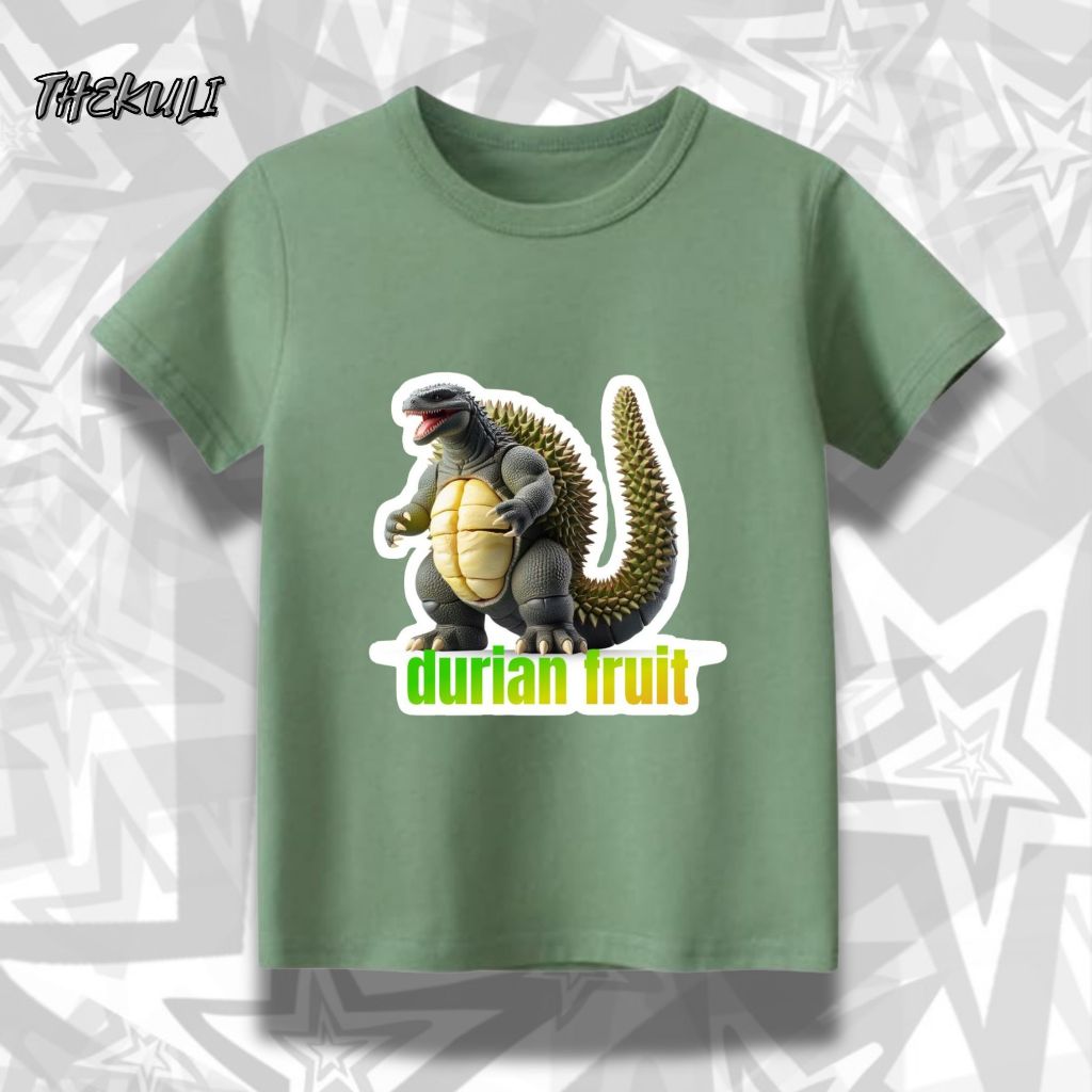 Jual kaos anak Custom Nama Combed 30s GambaR durian fruit Untuk Anak umur 2 sampai 13tahun ...