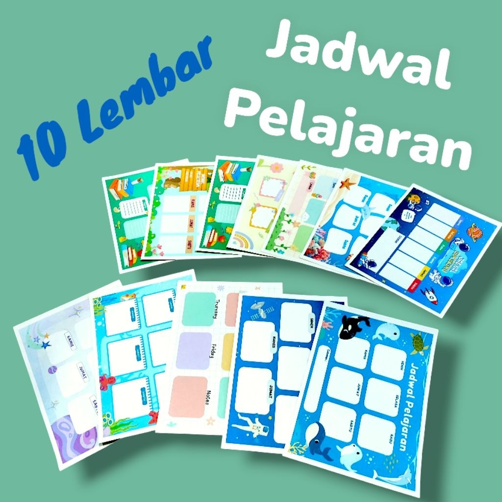Jual 10 lembar sticker jadwal pelajaran A5 | Shopee Indonesia