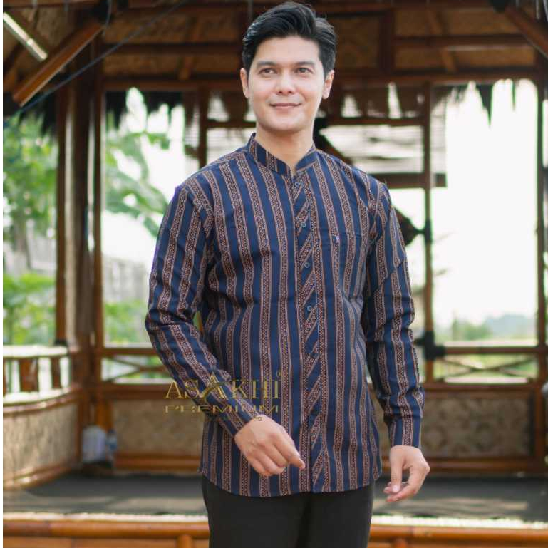 Jual KEMEJA LURIK SORJAN JAWA baju lurik pria pakaian adat tradisional jawa kemko pria model ...