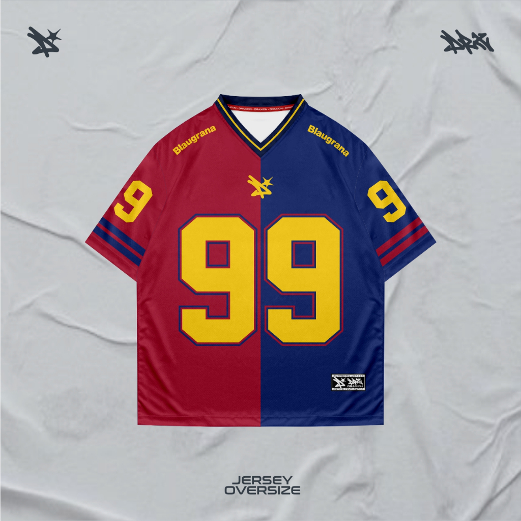 Jual Draxion Jersey Oversize Barcelona Series Number 99 Vintage Kece ...