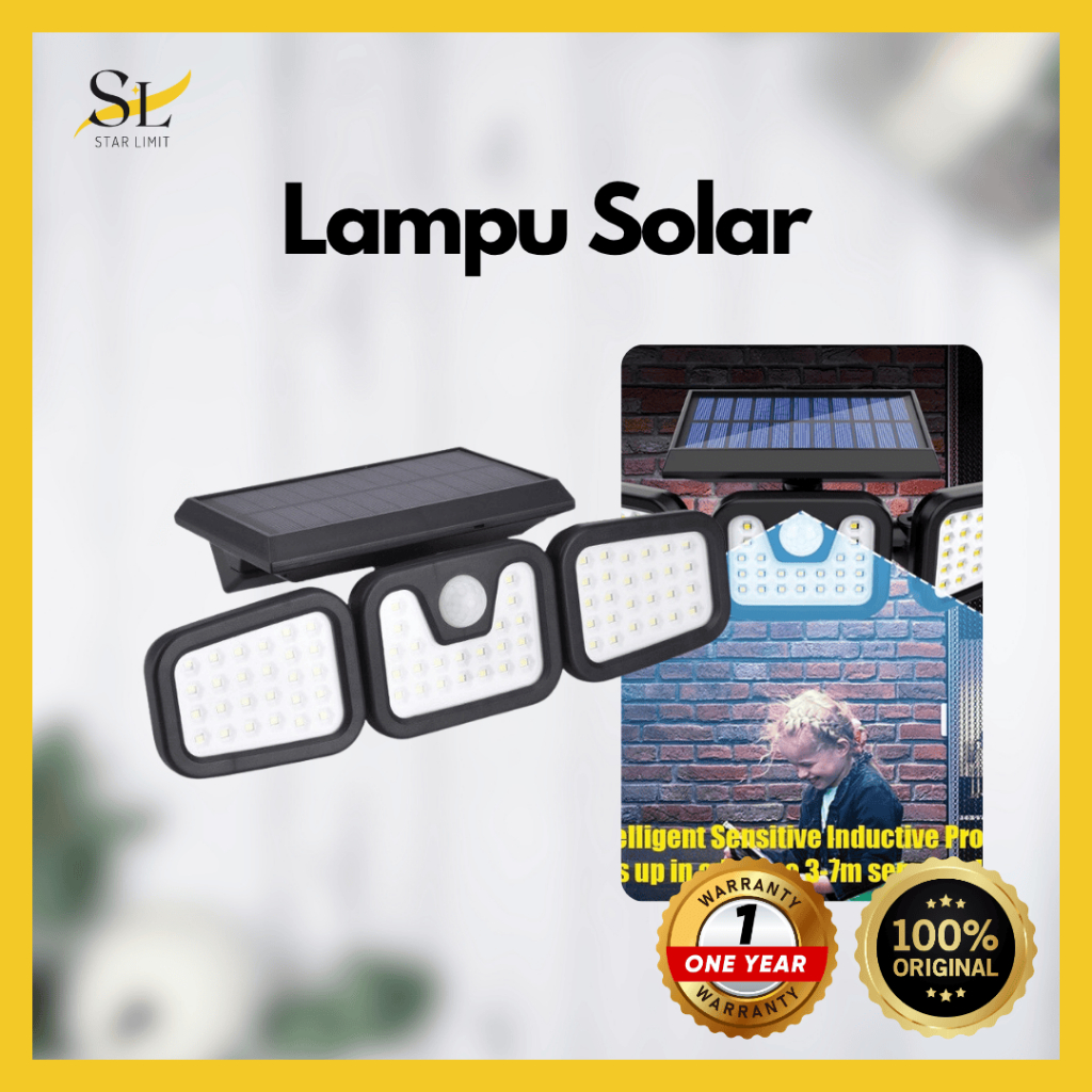 Jual Lampu Solar Panel Surya Sensor Gerak Outdoor Waterproof Iteligent ...