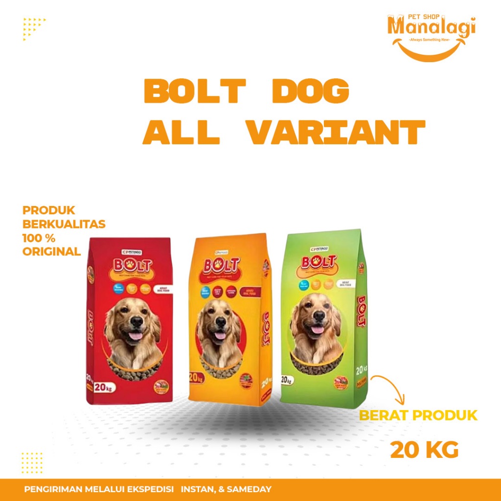 Jual BOLT 20KG Dog Food Beef Lamb / Makanan Anjing 20 kg - INSTANT ...