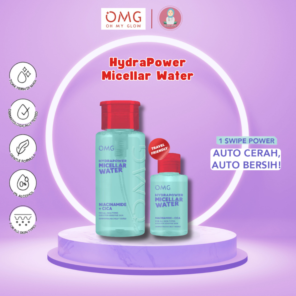 Jual OMG OH MY GLOW HydraPower Micellar Water 65 Ml & 300 Ml with ...
