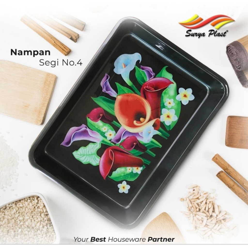 Jual Nampan Segi No 4/Nampan Saji Black Series-1pcs | Shopee Indonesia