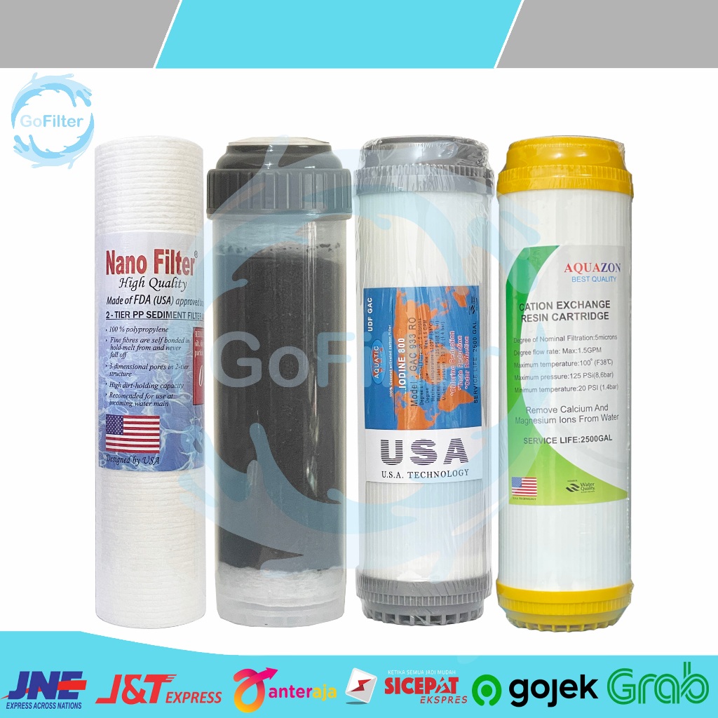 Jual PAKET REFILL MEDIA FILTER AIR ISI 4 TAHAP / SPUN SEDIMENT PP ...