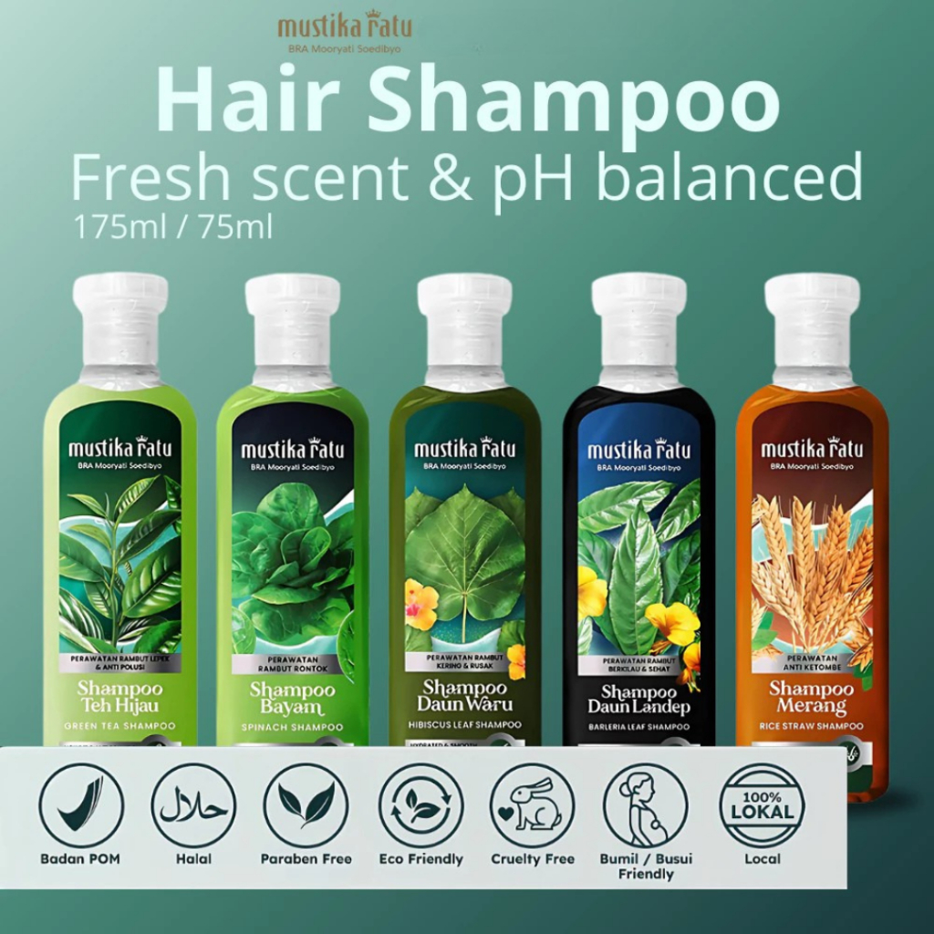 Jual Mustika Ratu Shampoo Series | Netto 75 mL & 175 mL | Shampoo Bayam ...