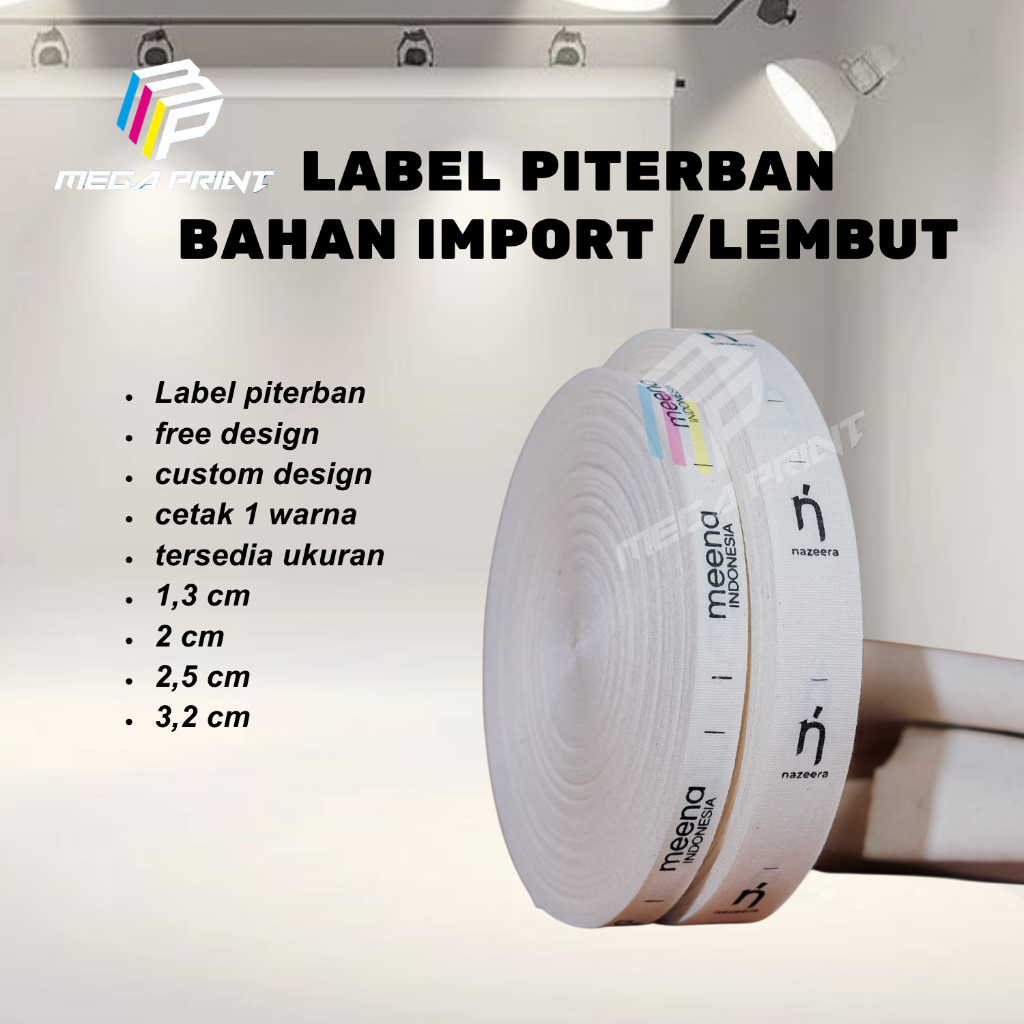 Jual 1,3cm piterban import / label baju / label hijab / label masker ...