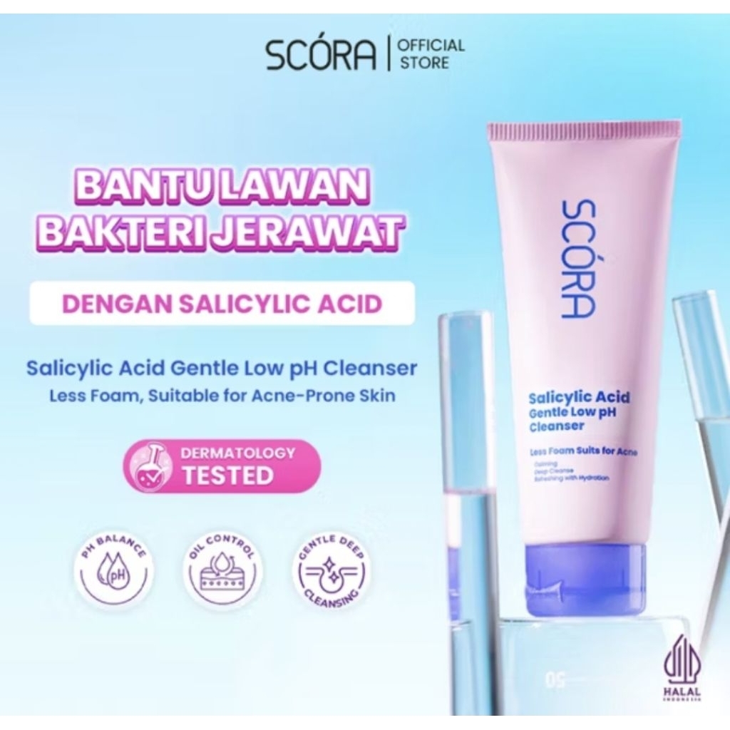 Jual SCORA Salicylic Acid Gentle Low PH Cleanser Sabun Cuci Muka Oily ...