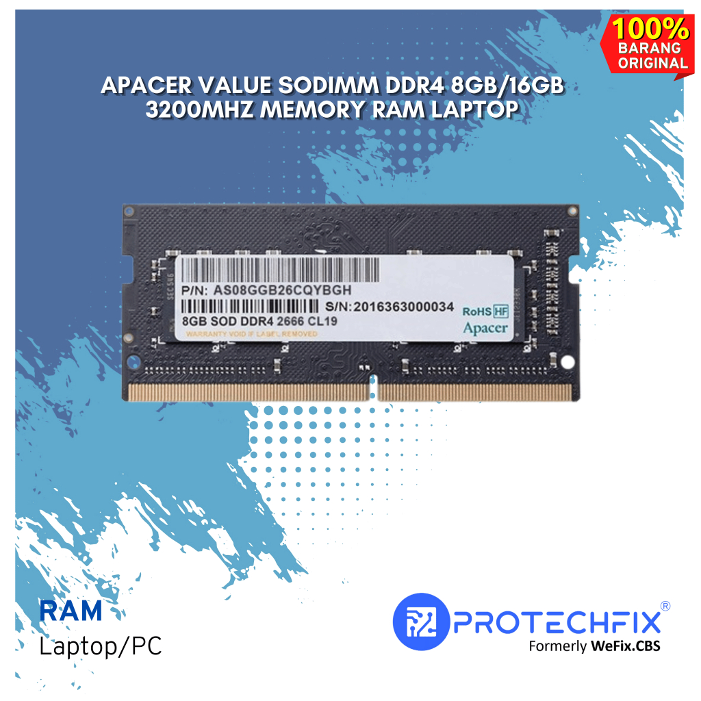 Jual APACER VALUE SODIMM DDR4 8GB/16GB 3200Mhz Memory RAM Laptop | Shopee Indonesia