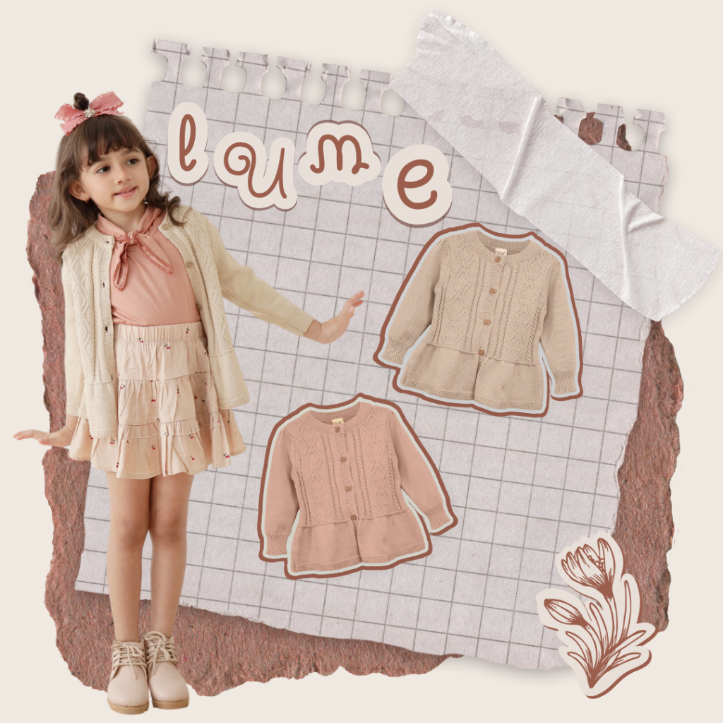 Jual BELL & B0 LUME Cardigan Knit Kardigan Anak Perempuan Katun Premium ...
