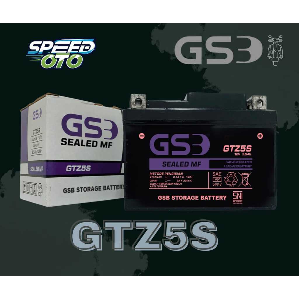 Jual Aki Motor GS B GTZ5S 12V 3.5Ah Sealed MF Bebas Perawatan & Tahan ...