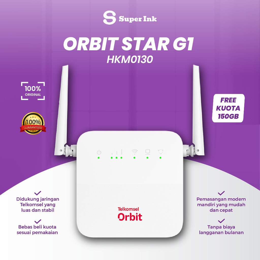 Jual Modem Telkomsel Orbit Star G1 HKM 0130 Modem Wifi 4G High Speed Free Data 150GB | Shopee ...