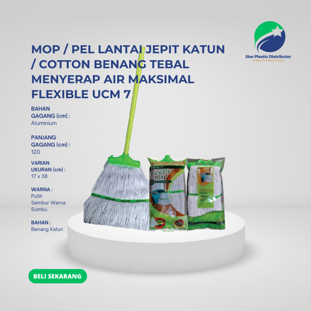 Jual Mop / Pel Lantai Jepit Katun / Cotton Benang Tebal Menyerap Air ...