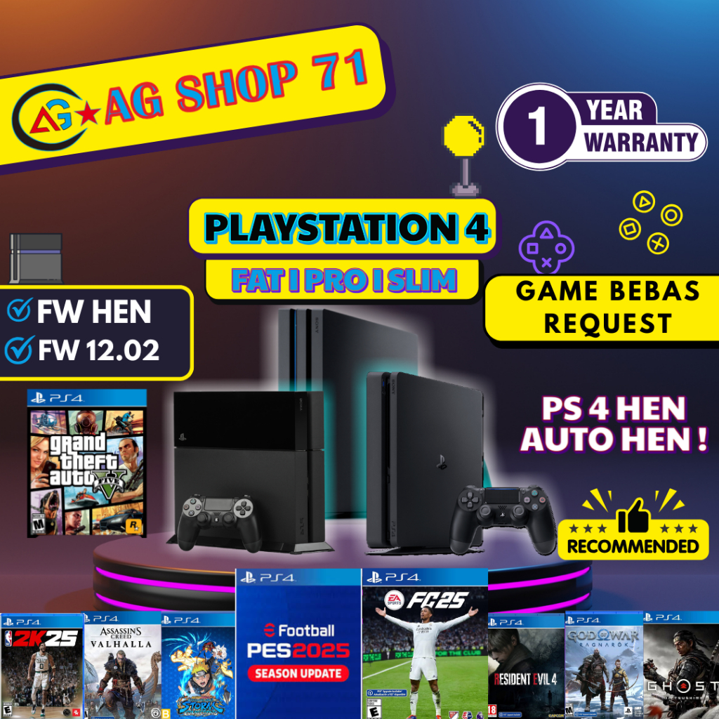 Jual PS4 - HEN. SLIM/FAT/PRO. AUTO HEN. FW 12.02. 1TB/500GB | Shopee Indonesia