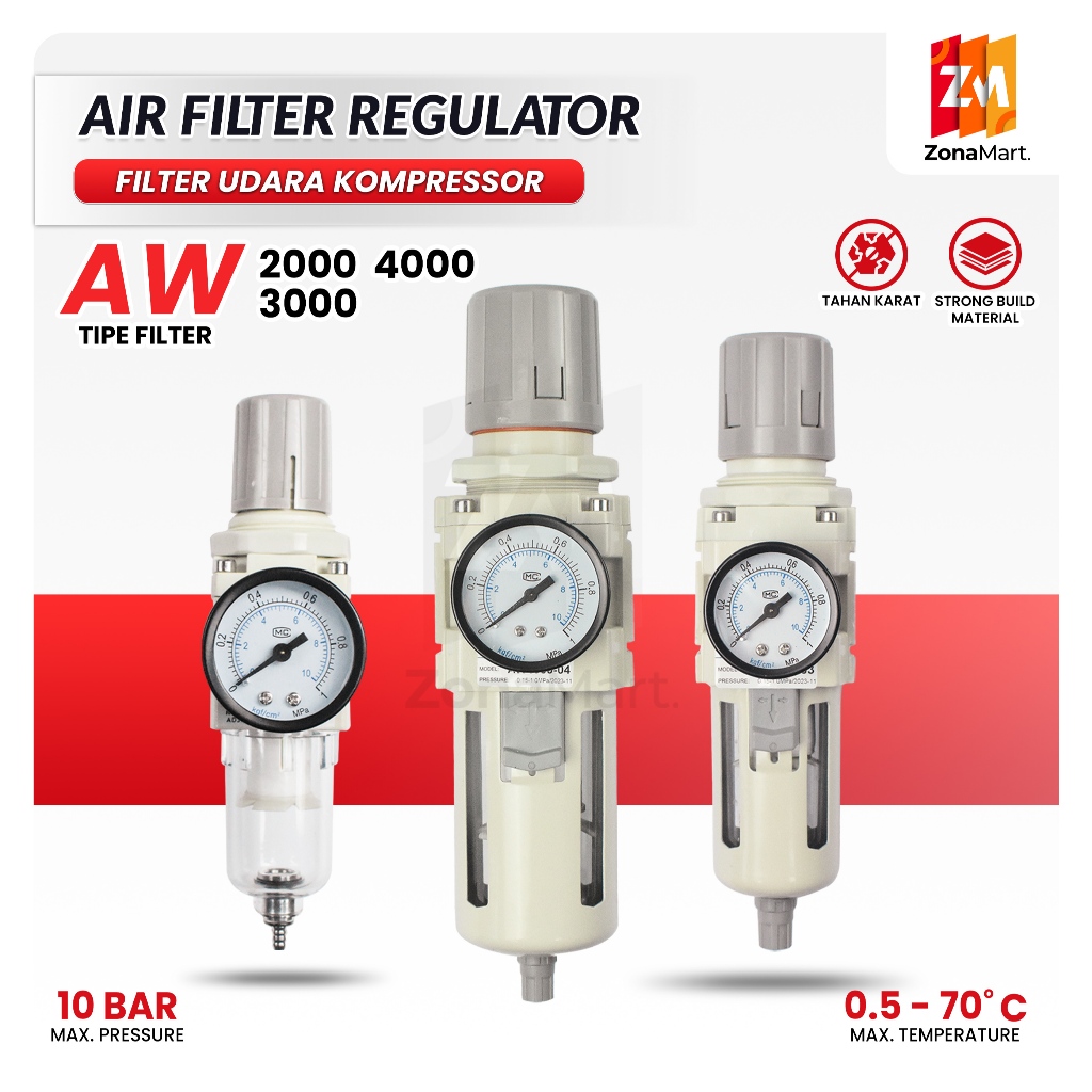 Jual Air Filter Regulator Angin Aw 2000 02 1 4 Aw 3000 03 Aw 4000 04