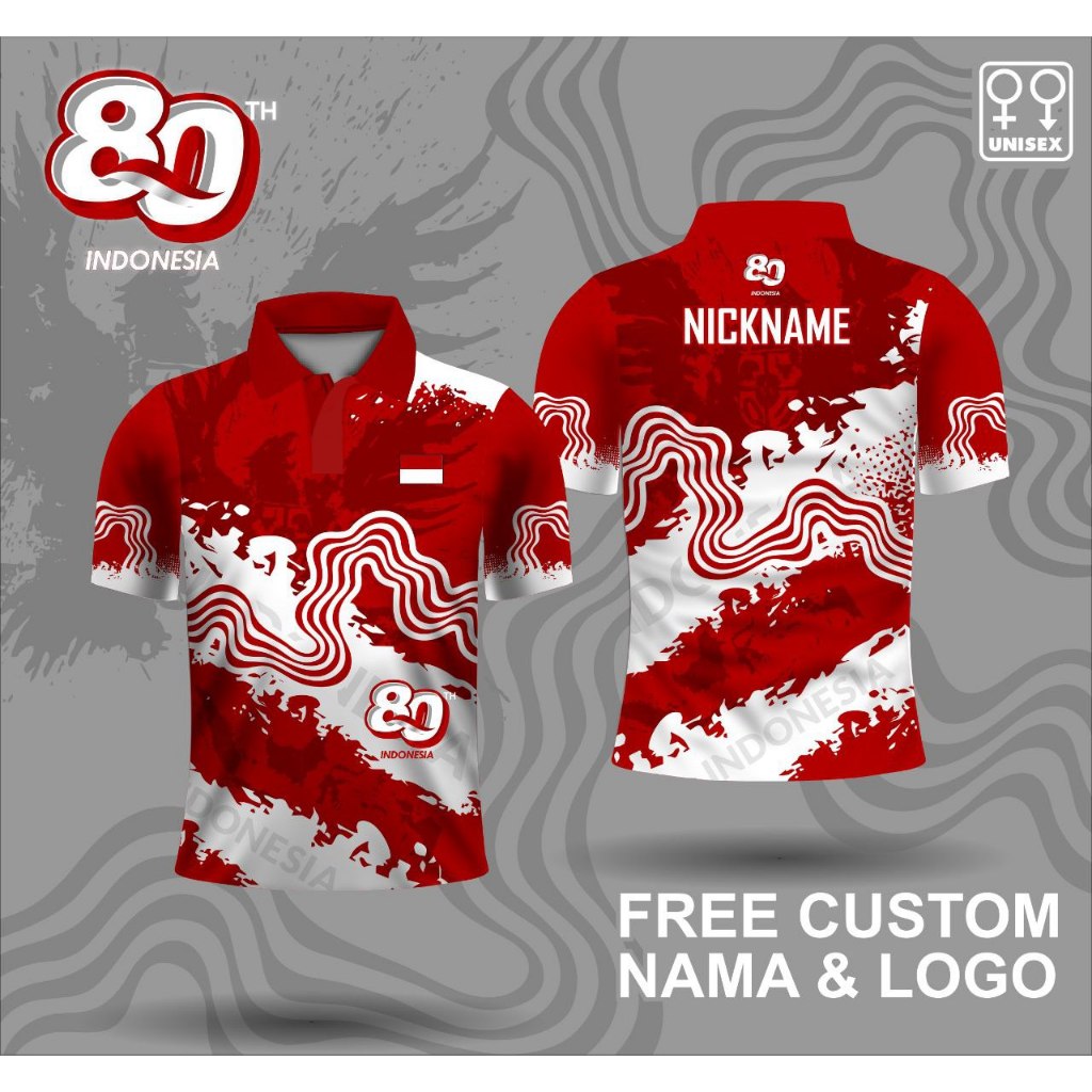 Jual Polo Kaos Indonesia Merdeka 17an Baju HUT Kemerdekaan RI Ke 80 ...