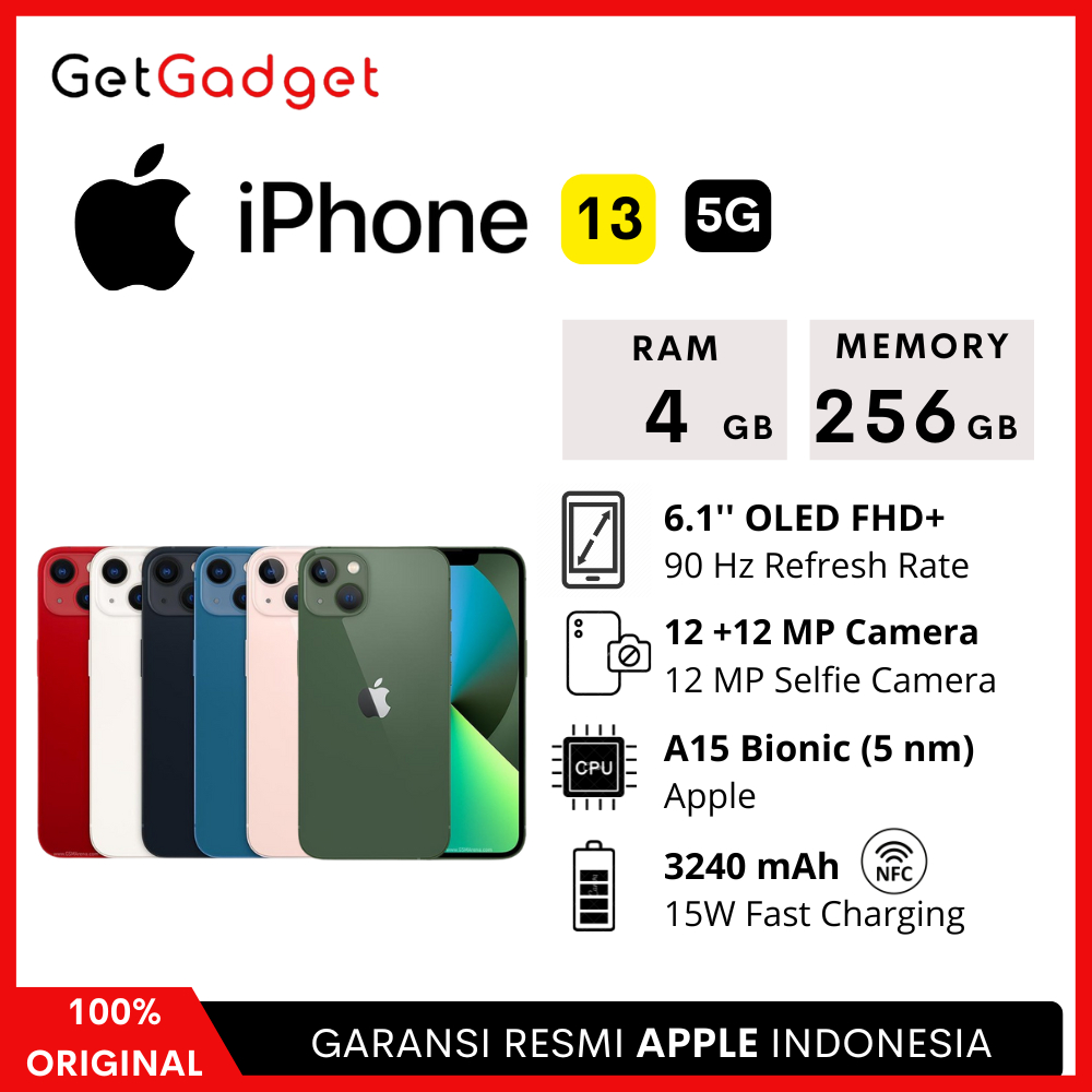 Jual Apple iPhone 13 - 128GB 256GB - New Baru Original Garansi Resmi ...
