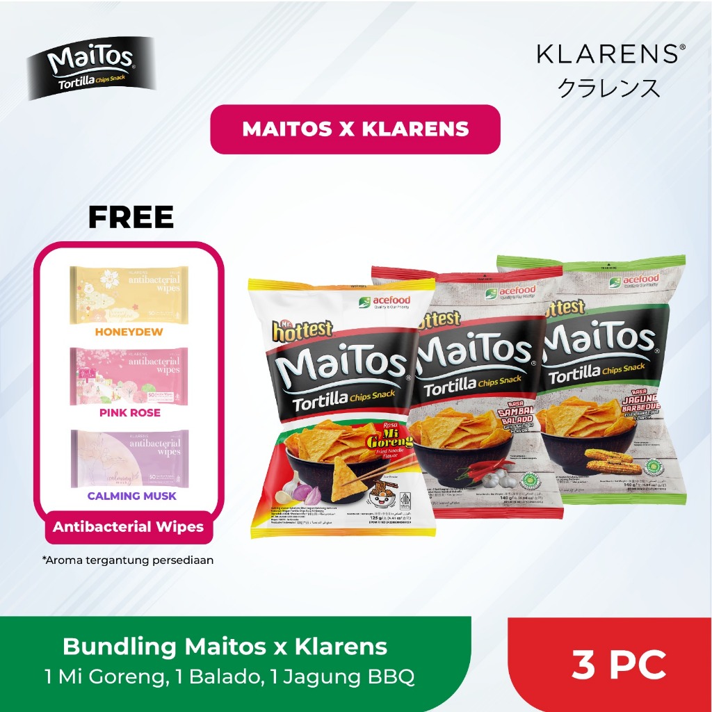 Jual ( Maitos X Klarens ) Bundling Maitos Tortiila Free Tisu Basah ...