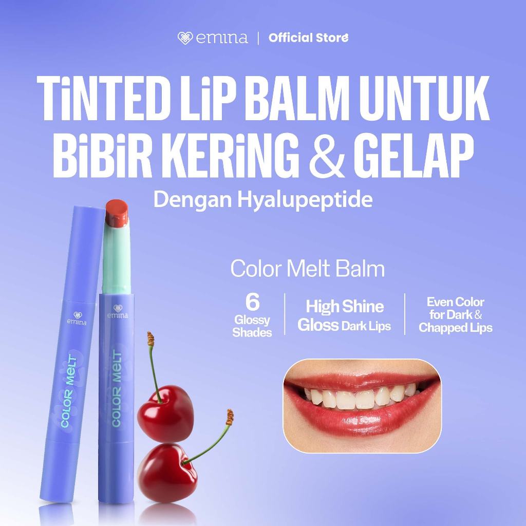 Jual NEW! Emina Hyalupeptide Color Melt Balm - Tinted Lip Balm ...