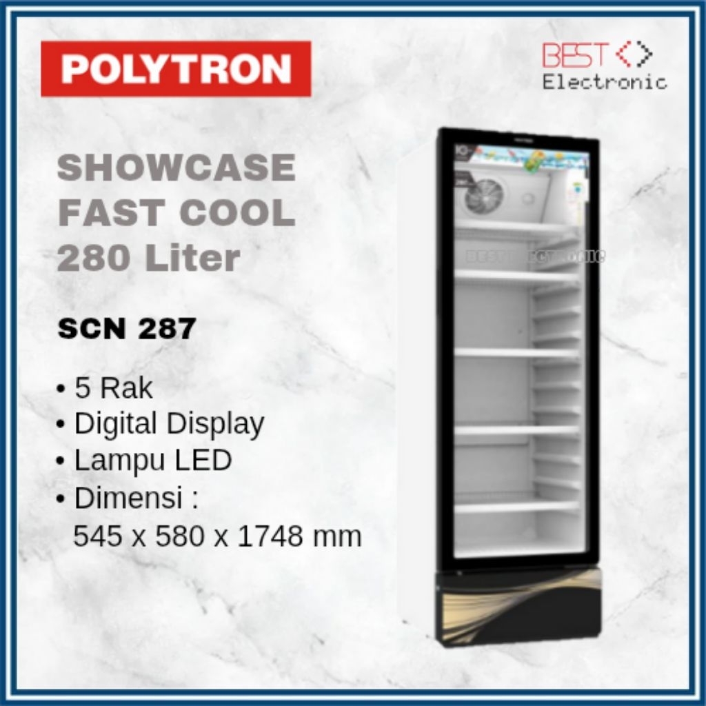 Jual SHOWCASE FAST COOL POLYTRON SCN 287 5 RAK DISPLAY COOLER KULKAS ...