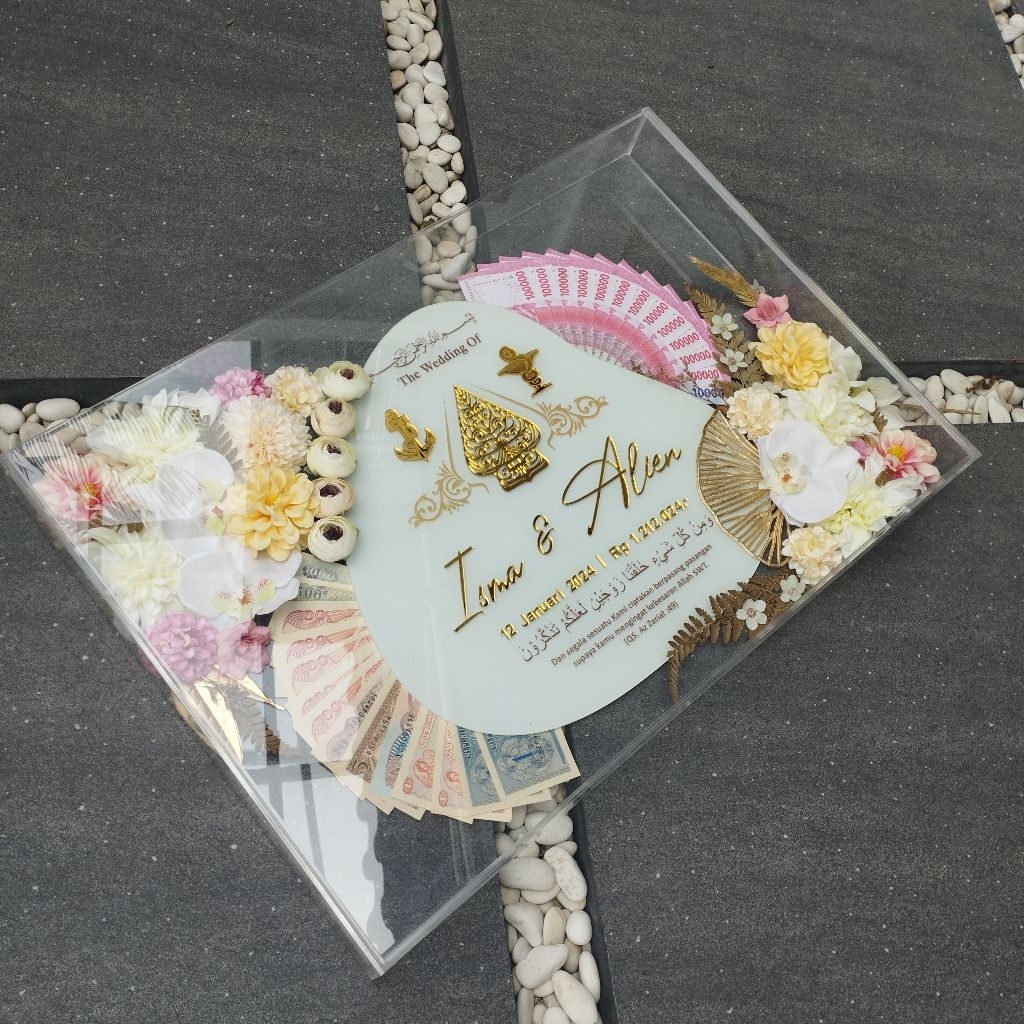 Jual Mahar Pernikahan Akrilik 30x40 Model Rustic Frame Full Akrilik ...